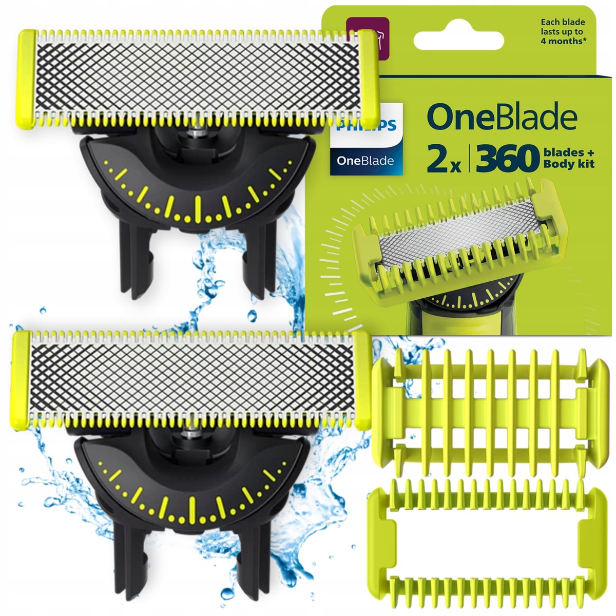 WYMIENNE OSTRZA PHILIPS ONEBLADE 360 PRO NASADKI DO CIAŁA ORYGINALNE 2 ...
