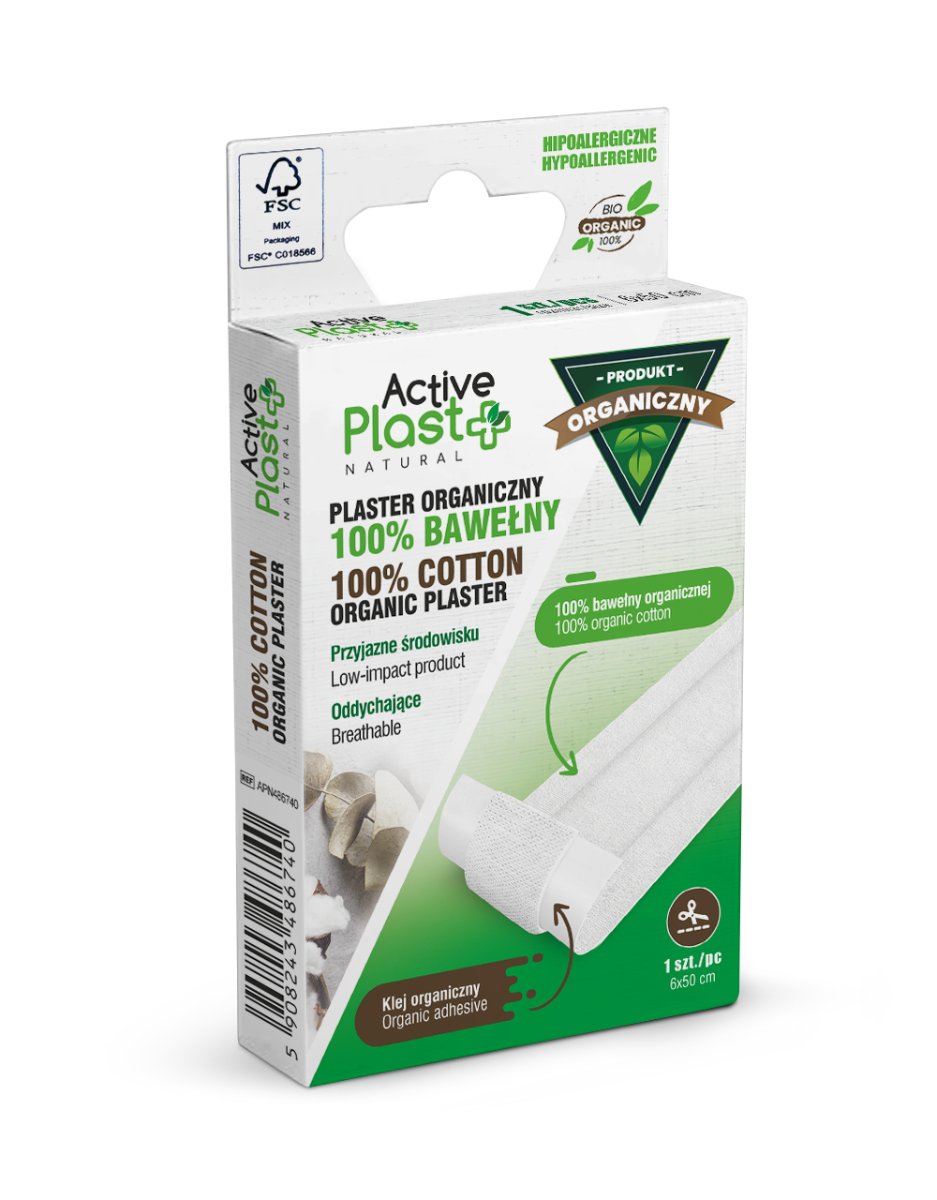 Wyrób medyczny, Active Plast, Plastry opatrunkowe BIO ze 100% bawełny ...