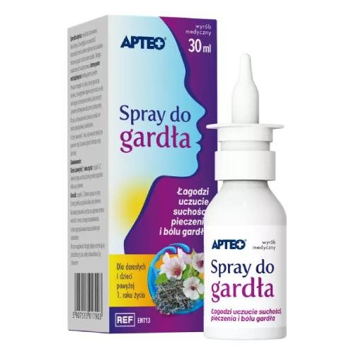 Wyrób medyczny, Apteo, Spray do gardła, 30 ml | Sklep EMPIK.COM