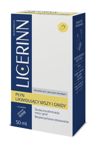 Wyrób medyczny, LICERINN, Płyn likwidujący wszy i gnidy, 50 ml | Sklep ...