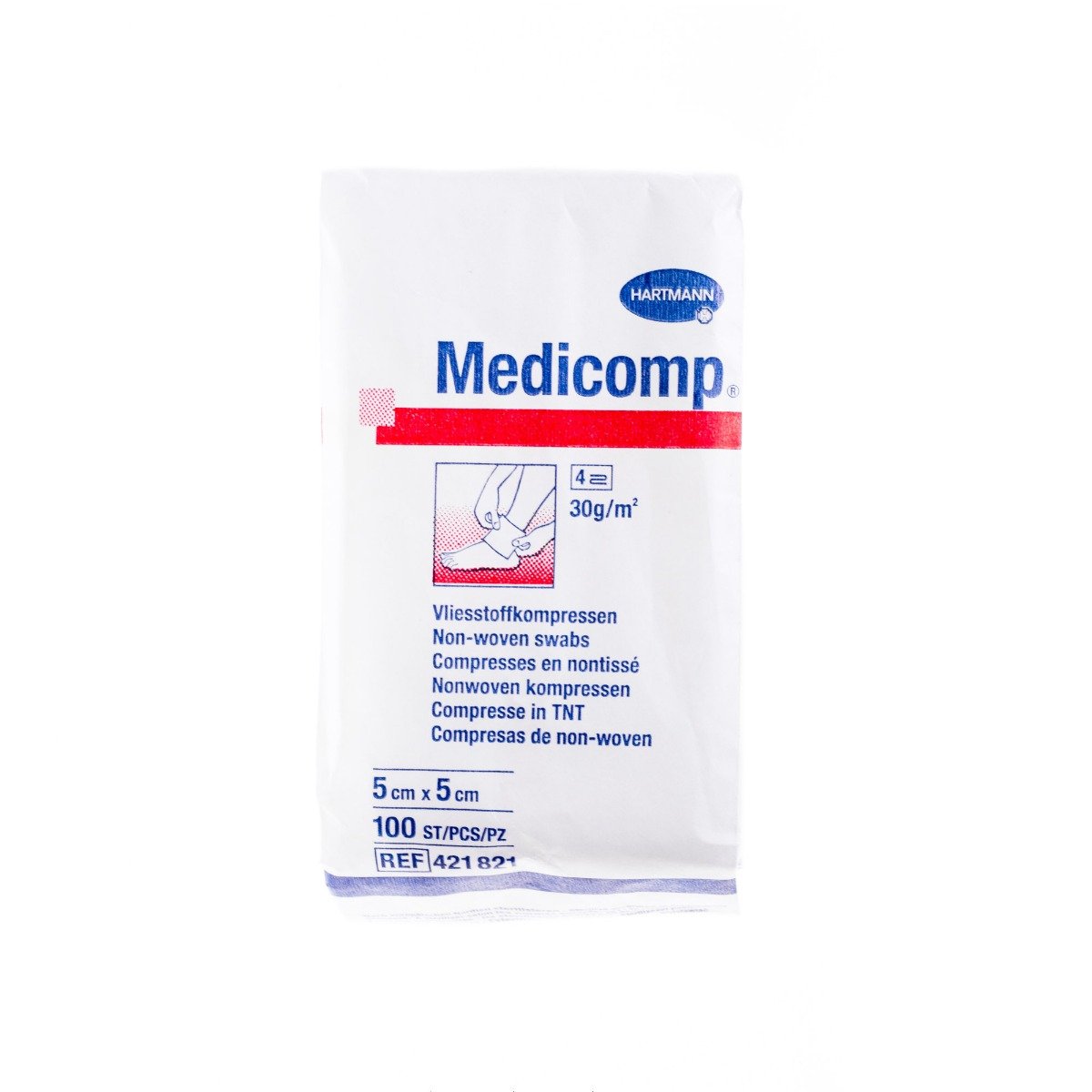 Wyrób medyczny, Medicomp, Kompresy z włókniny niejałowe, 5 x 5 cm 4 ...