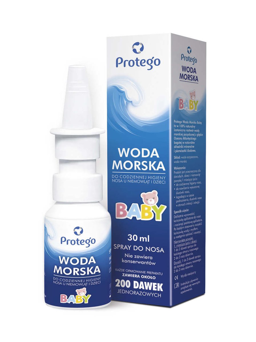 Wyrób medyczny, Protego Baby, Woda Morska, Spray do nosa, 30 ml | Sklep ...