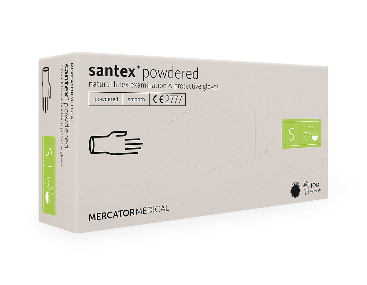 Wyrób medyczny, santex® powdered 100 szt., rozmiar S | Sklep EMPIK.COM