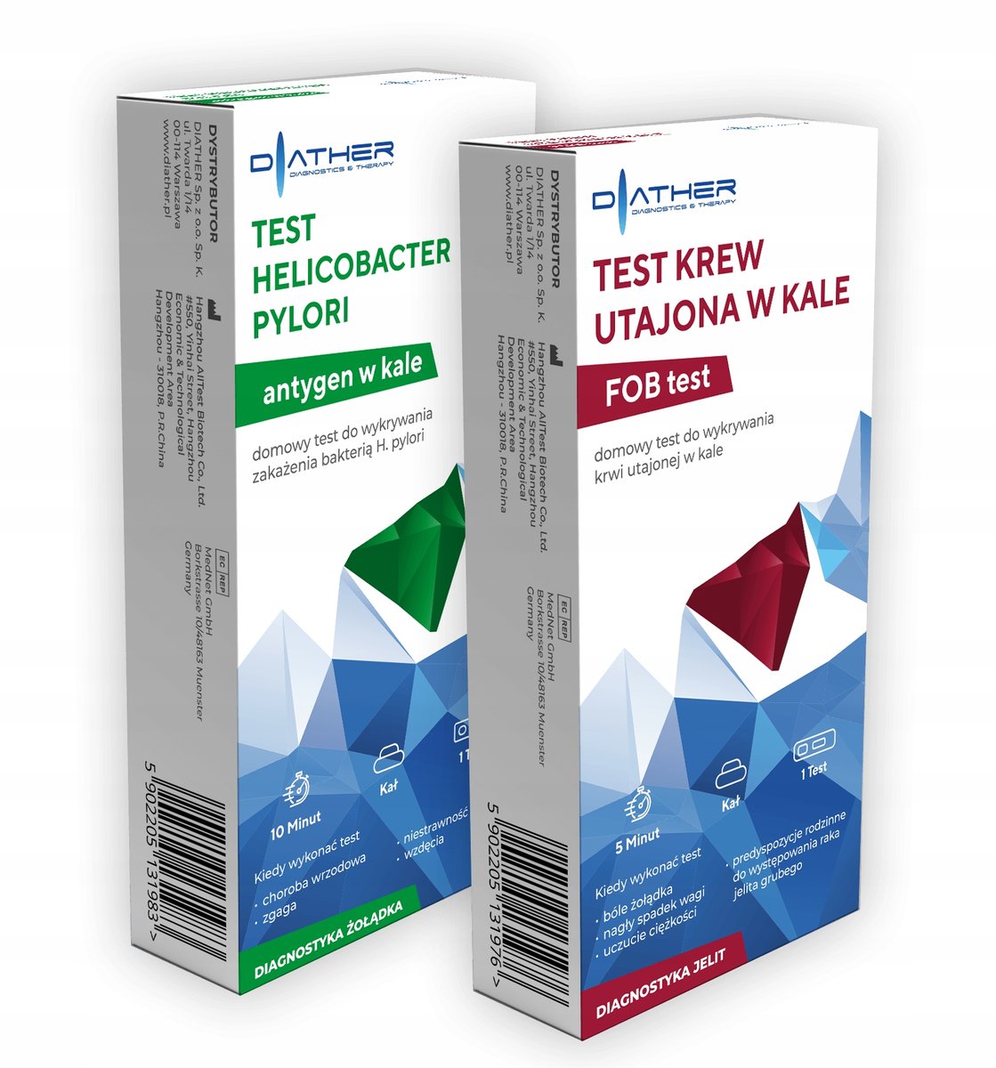 Wyrób medyczny, Zestaw zdrowy żołądek- Test Helicobacter Pylori + Test ...