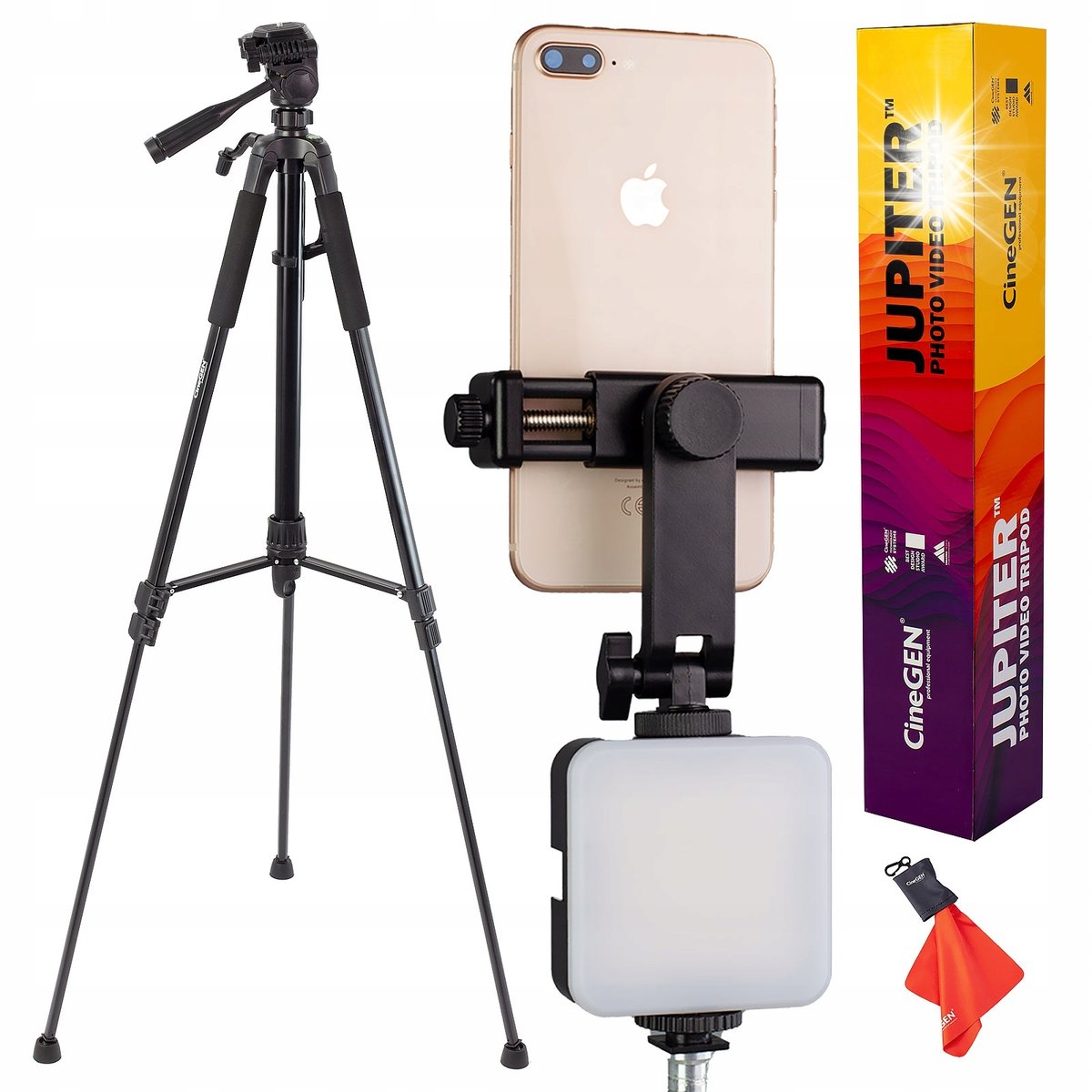 Wysoki Statyw FOTO-VIDEO DO APARATU KAMERY 180 cm adapter do telefonu ...