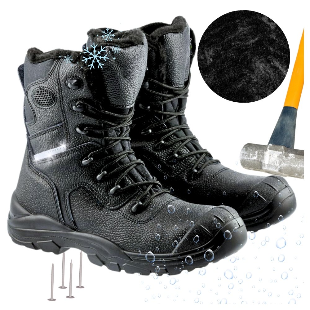 Wysokie buty robocze męskie Zimowe Ocieplane Wodoodporne z Noskiem BHP r.44 - Specto | Sklep ...