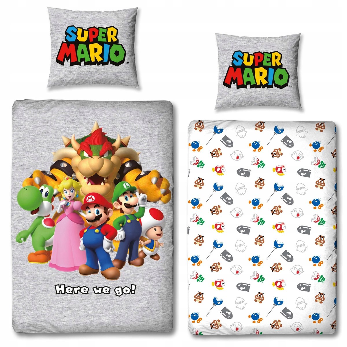 Wysokiej jakości Pościel Super Mario 135x200 + 80x80 cm - inna (Inny ...