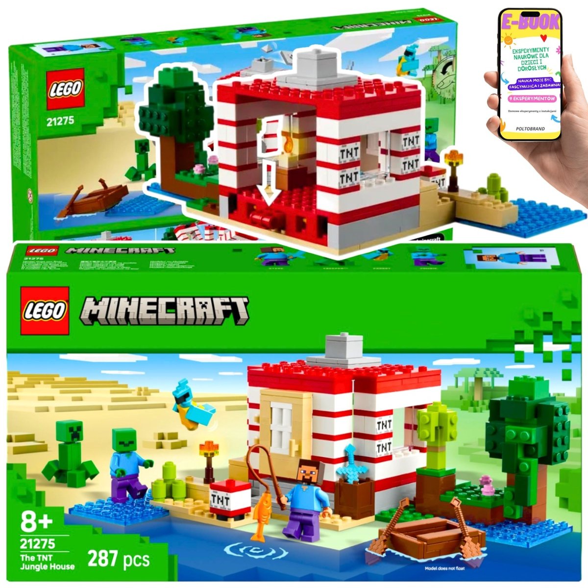 Wystrzałowy Dom TNT z Minecrafta® LEGO® (21275) Dżungla, Zombie, Akcja ...
