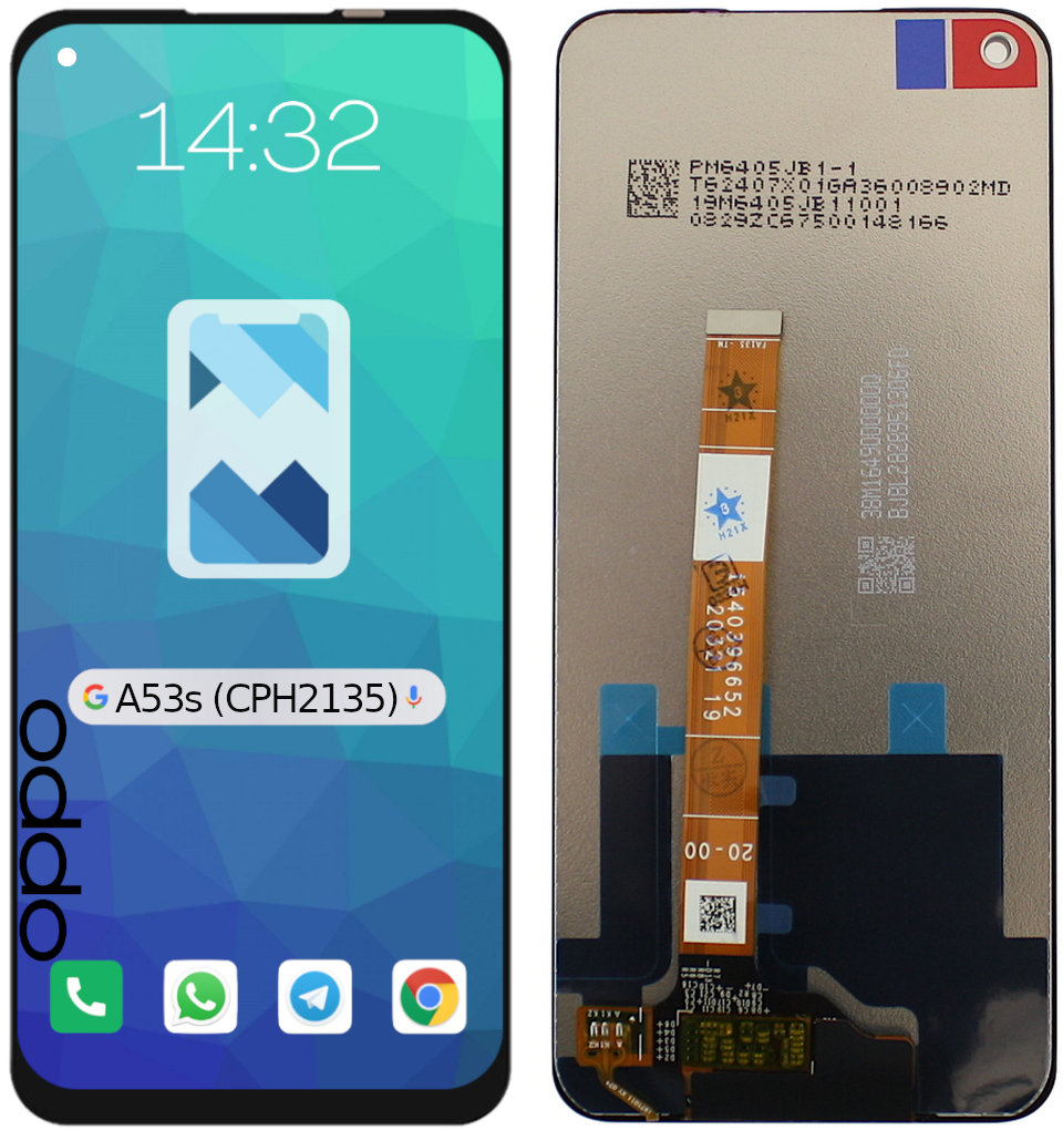 Wyświetlacz LCD Ekran Szybka Dotyk do Oppo A53s CPH2135 | Czarny ...