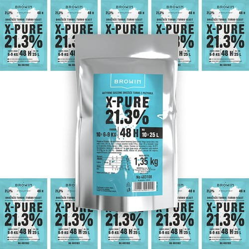 X-PURE 21,3% drożdże gorzelnicze na 250L 1,35kg - Browin | Sklep EMPIK.COM