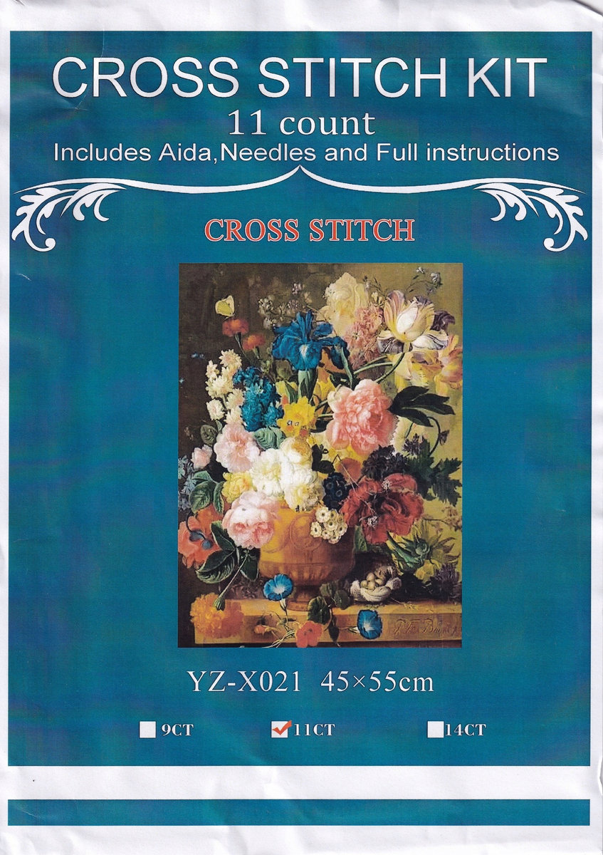 X021 DIY haft krzyżykowy zestaw nadruk 40x50 kwiaty - Inna marka | Sklep EMPIK.COM