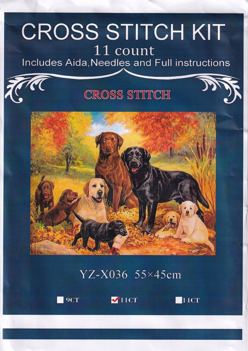 X036 DIY haft krzyżykowy zestaw nadruk 50x40 psy - Inna marka | Sklep EMPIK.COM