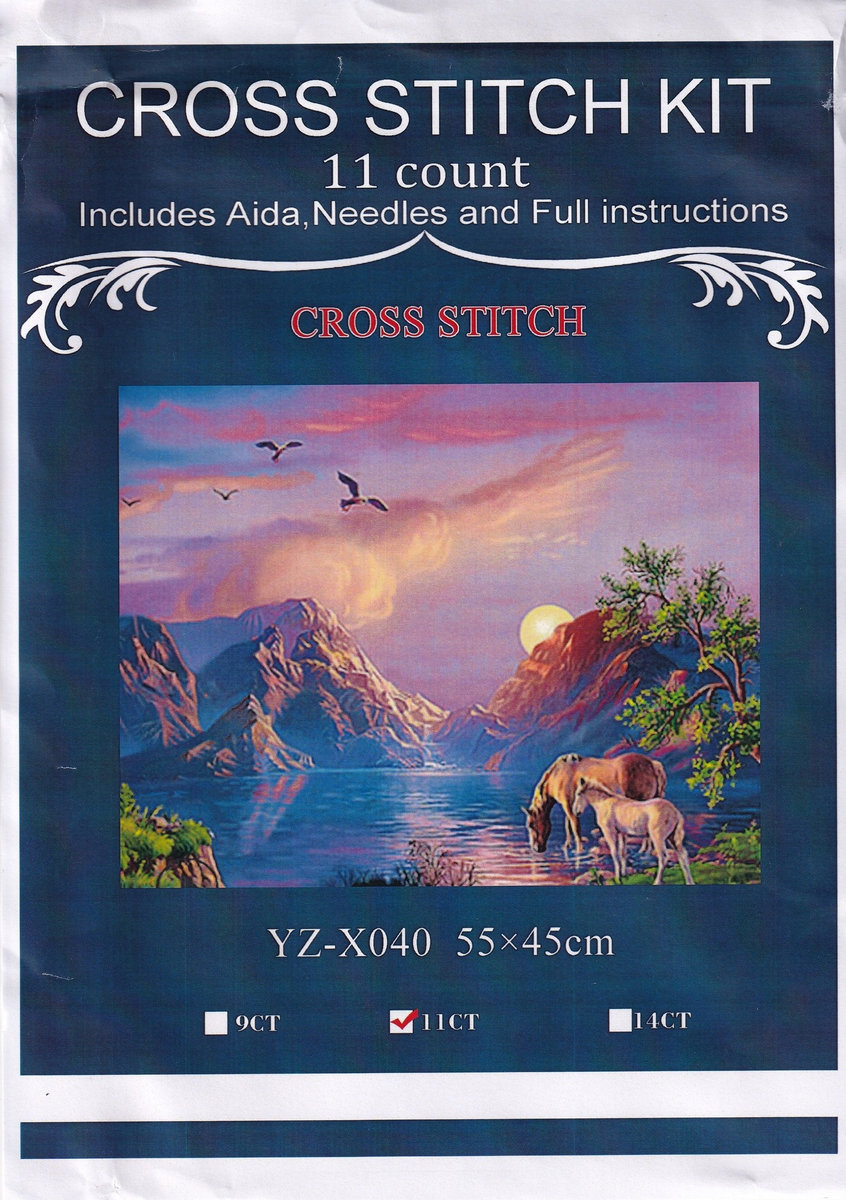 X040 DIY haft krzyżykowy zestaw nadruk 50x40 pejzaż - Inna marka | Sklep EMPIK.COM