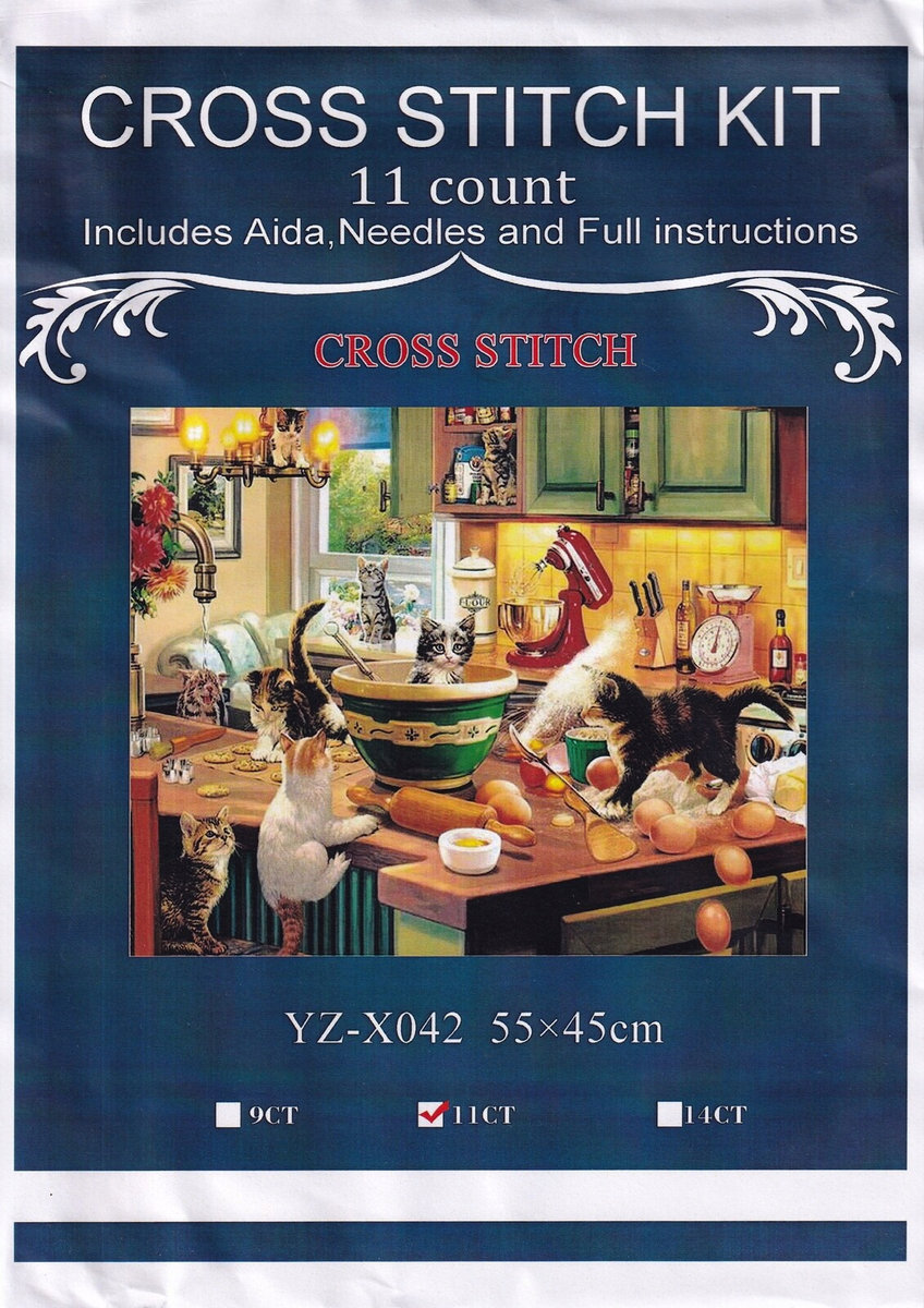X042 DIY haft krzyżykowy zestaw nadruk 50x40 koty - Inna marka | Sklep EMPIK.COM