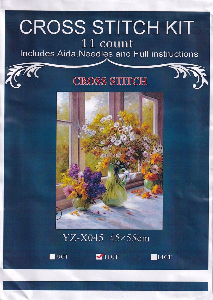 X045 DIY haft krzyżykowy zestaw nadruk 40x50 kwiaty - Inna marka | Sklep EMPIK.COM