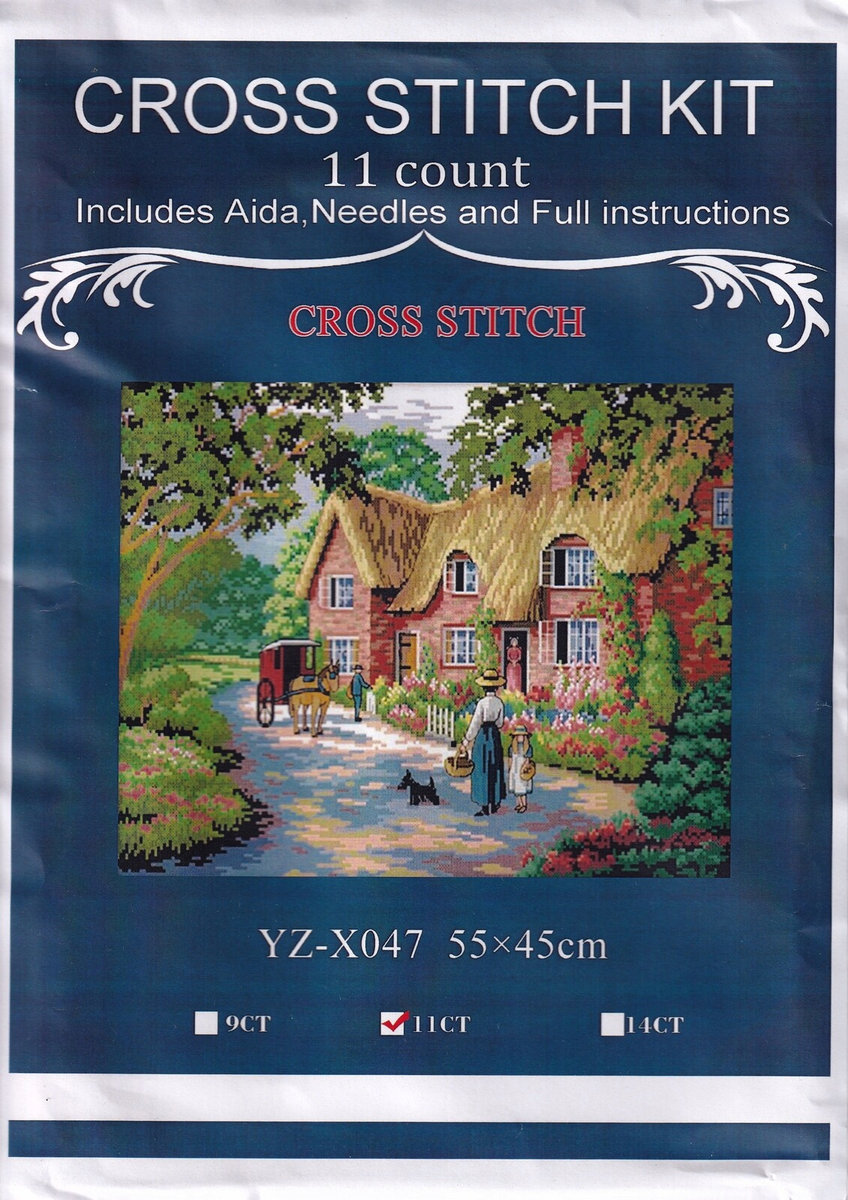 X047 DIY haft krzyżykowy zestaw nadruk 50x40 dom - Inna marka | Sklep EMPIK.COM