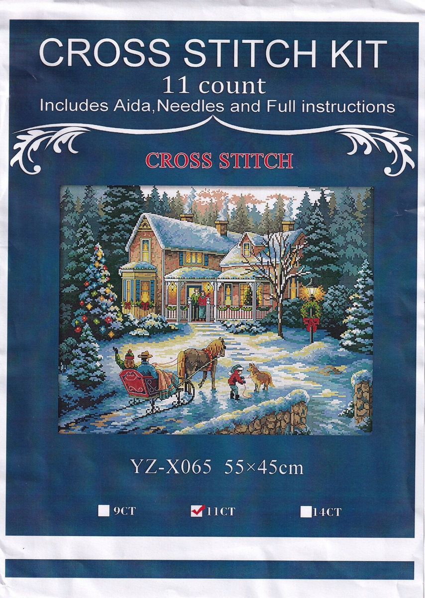 X065 DIY haft krzyżykowy zestaw nadruk 50x40 święta - Inna marka | Sklep EMPIK.COM