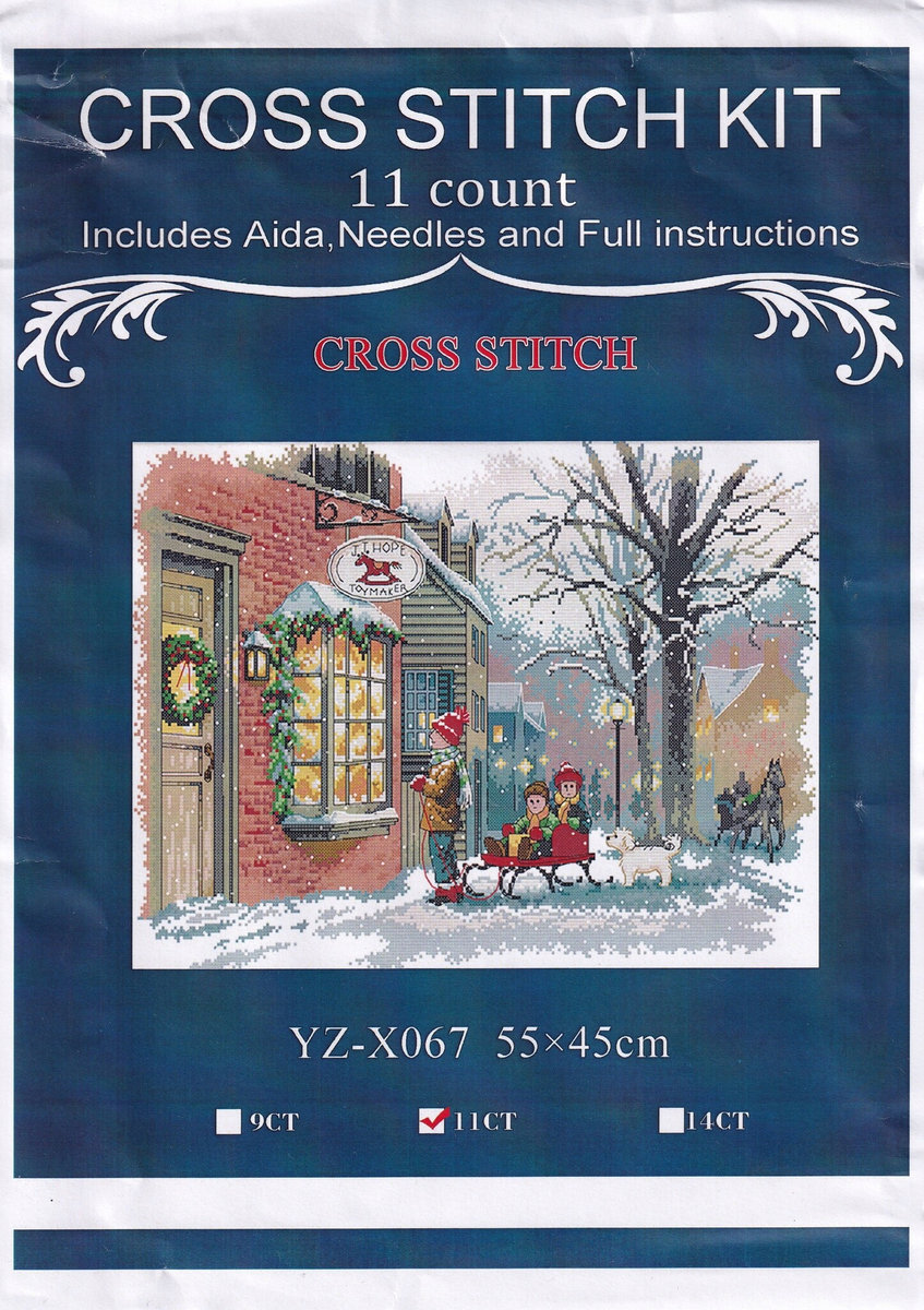 X067 DIY haft krzyżykowy zestaw nadruk 50x40 dzieci na sankach - Koltat | Sklep EMPIK.COM