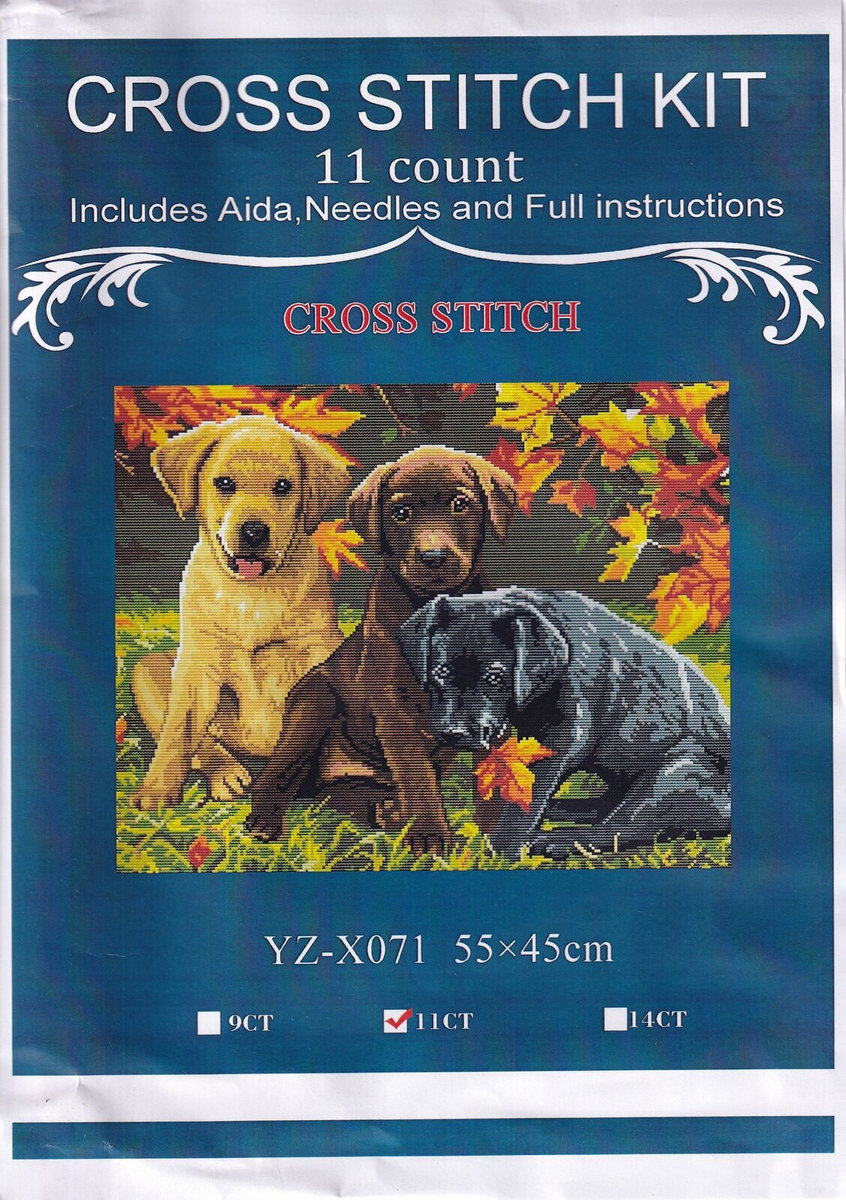 X071 DIY haft krzyżykowy zestaw nadruk 50x40 pieski trzy - Koltat | Sklep EMPIK.COM