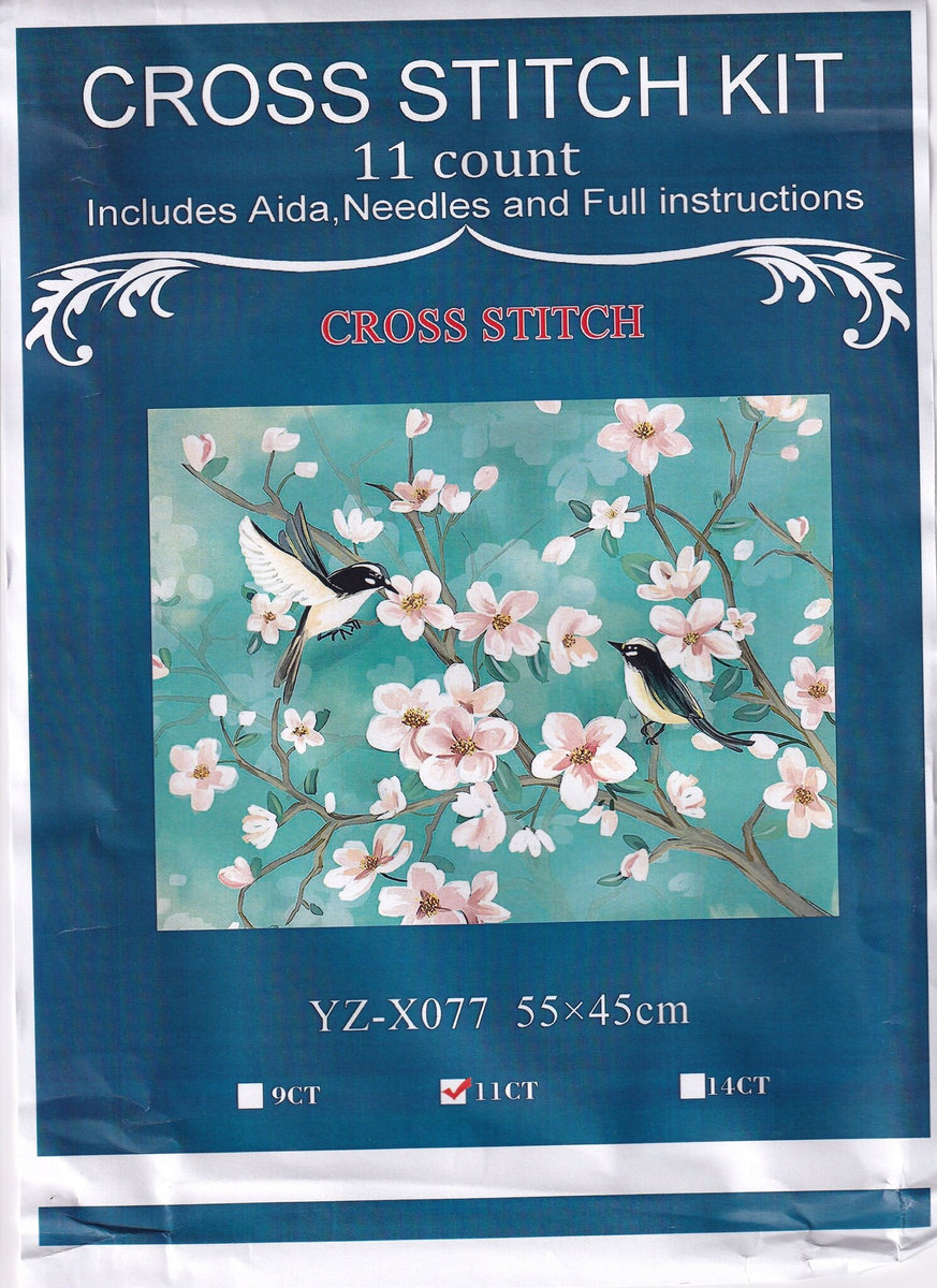 X077 DIY haft krzyżykowy zestaw nadruk 50x40 ptaki i kwiaty - Inna marka | Sklep EMPIK.COM
