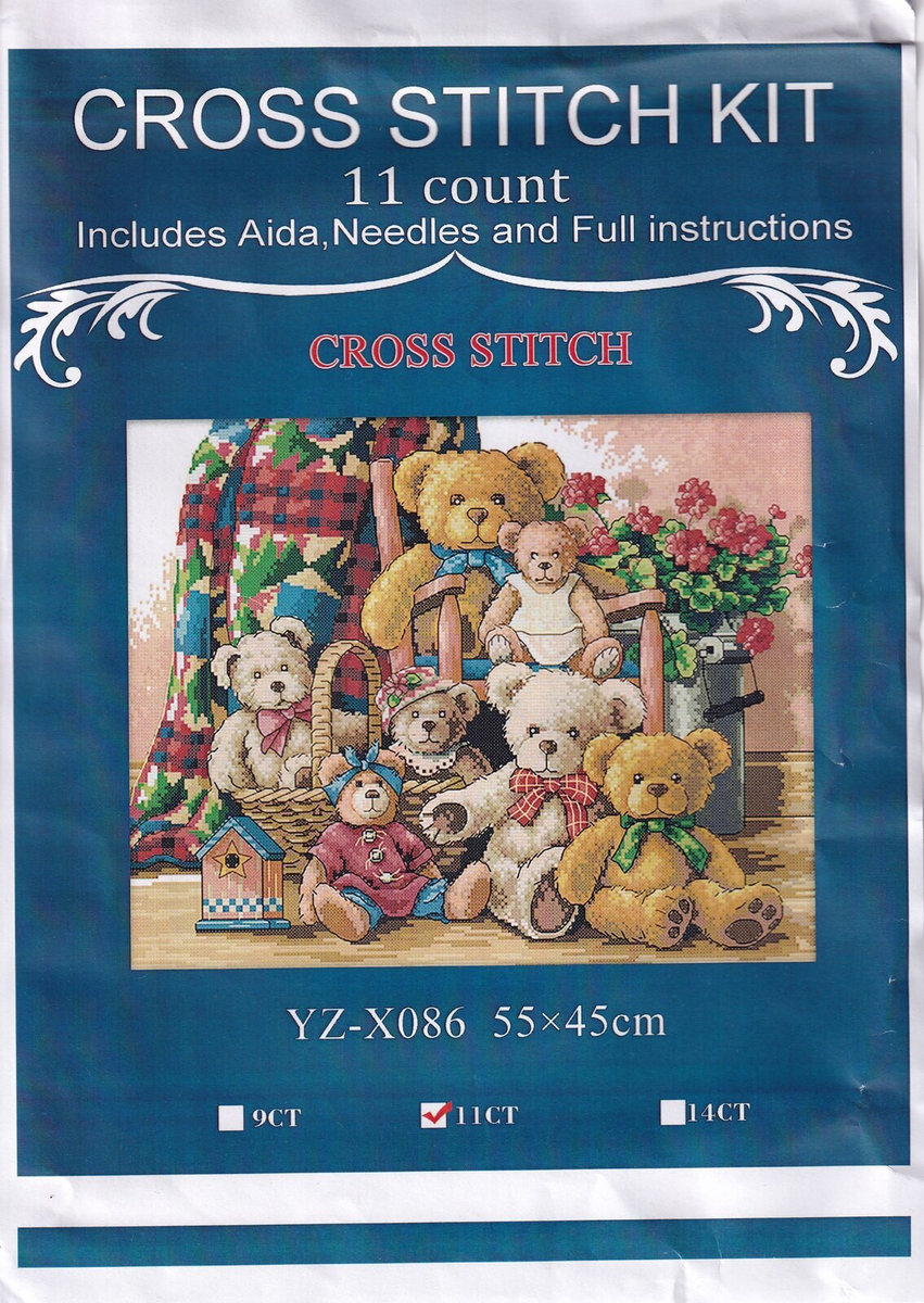 X086 DIY haft krzyżykowy zestaw nadruk 50x40 pluszowe misie - Koltat | Sklep EMPIK.COM