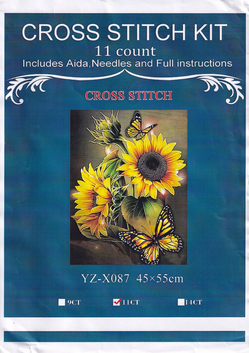 X087 DIY haft krzyżykowy zestaw nadruk 40x50 słoneczniki - Inna marka | Sklep EMPIK.COM