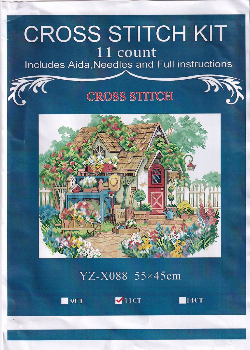 X088 DIY haft krzyżykowy zestaw nadruk 50x40 altanka - Inna marka | Sklep EMPIK.COM