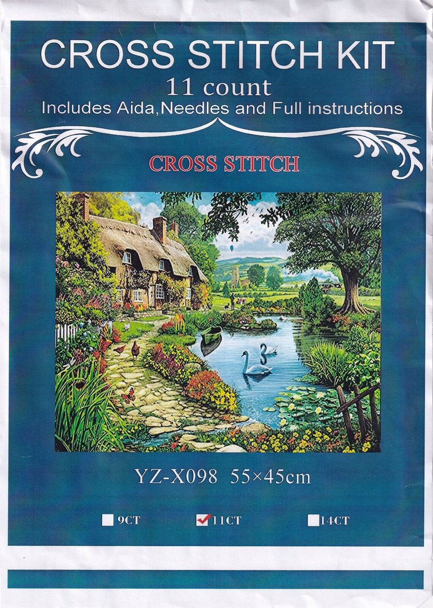 X098 DIY haft krzyżykowy zestaw nadruk 50x40 chata - Inna marka | Sklep EMPIK.COM