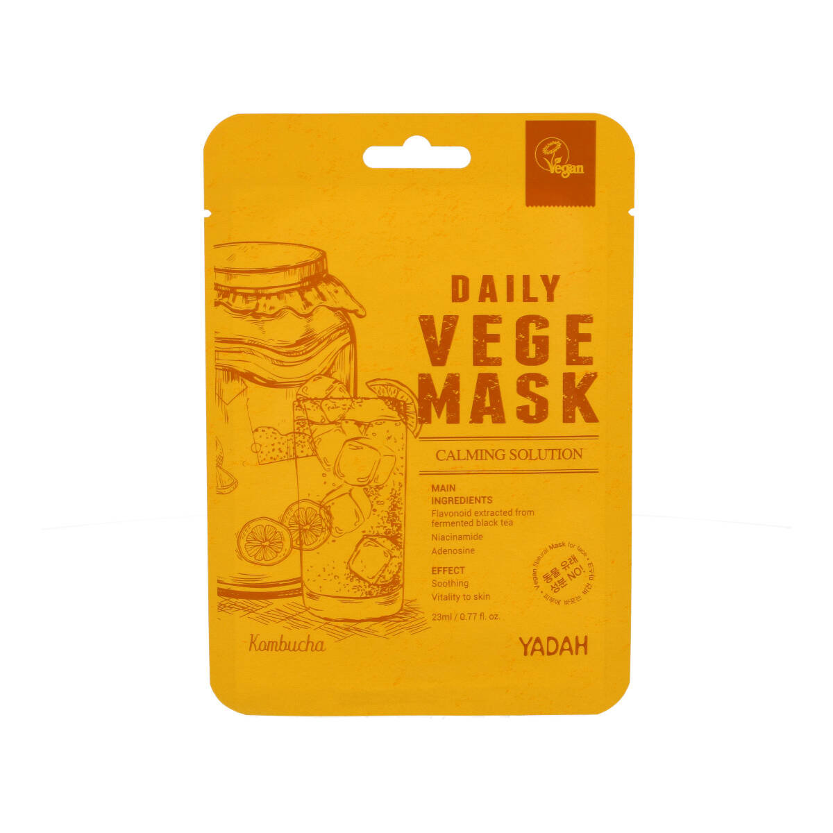 Yadah Daily Vegi Mask-kombucha, Intensywnie nawilżająca maseczka w ...
