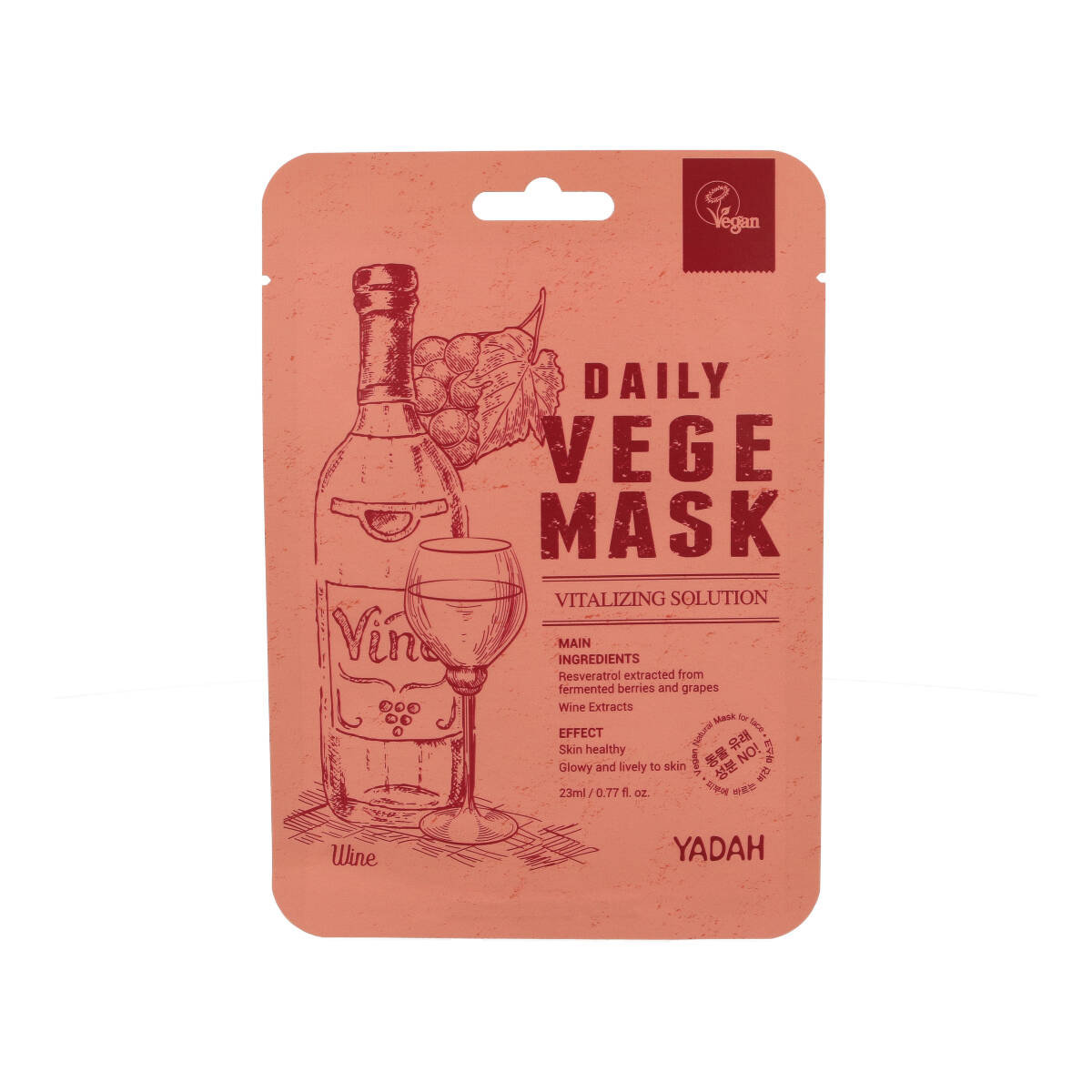Yadah Daily Vegi Mask-wine, Maska W Płachcie, 23ml | Sklep EMPIK.COM