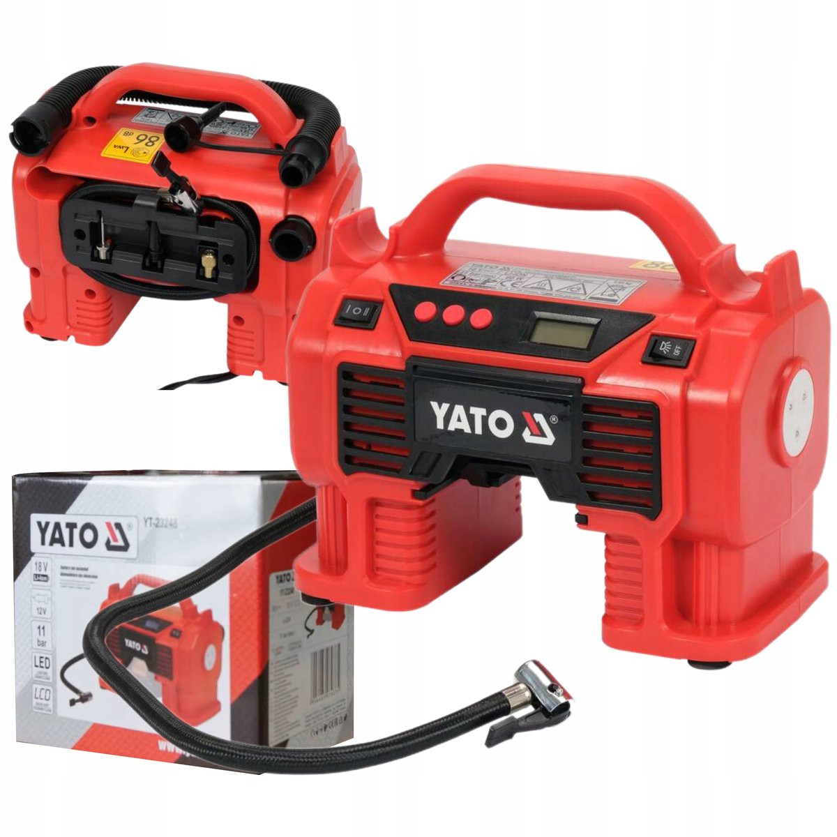 Yato Kompresor Sprężarka Samochodowa Akumulatorowa 18V +12V Yt-23248 11 Bar - Yato | Sklep EMPIK.COM