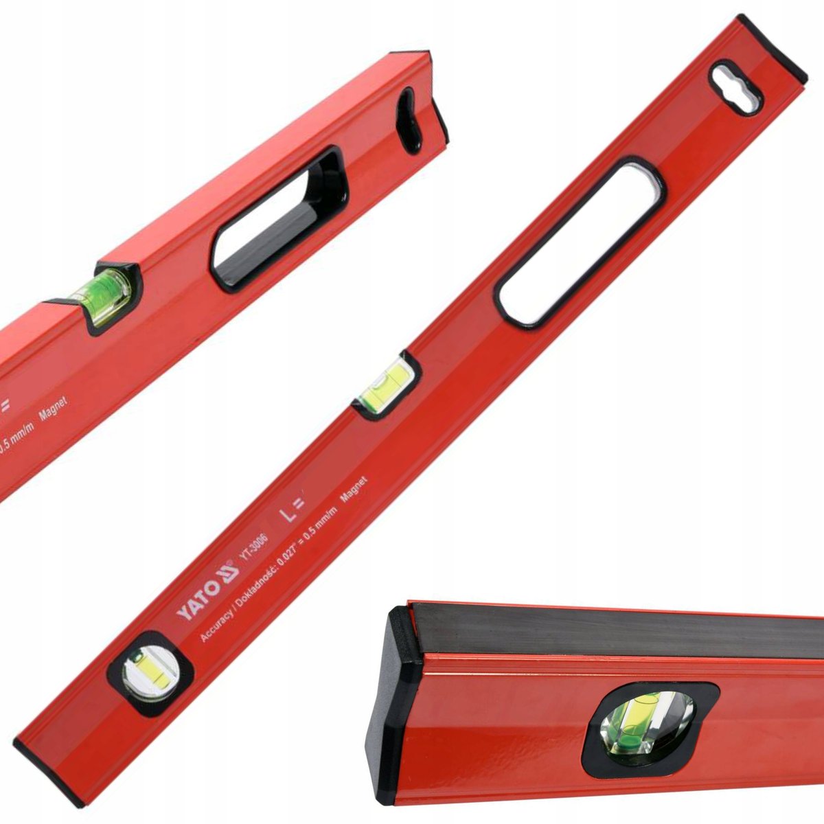 Yato Poziomnica Aluminiowa Magnetyczna Z Magnesem 400Mm 2 Libelle 1 ...