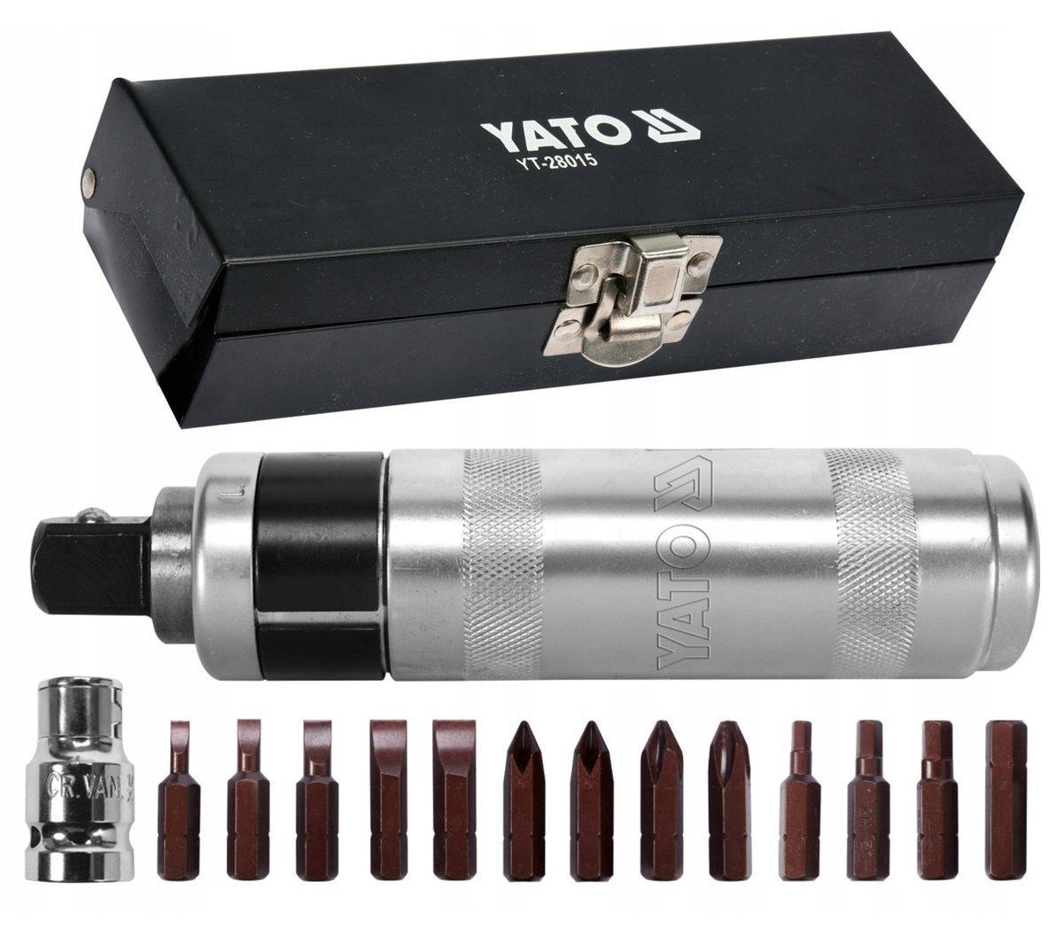 Yato Wkrętak Udarowy Do Podbijania +Bity Zestaw 15 Elem Magnetyczne ...
