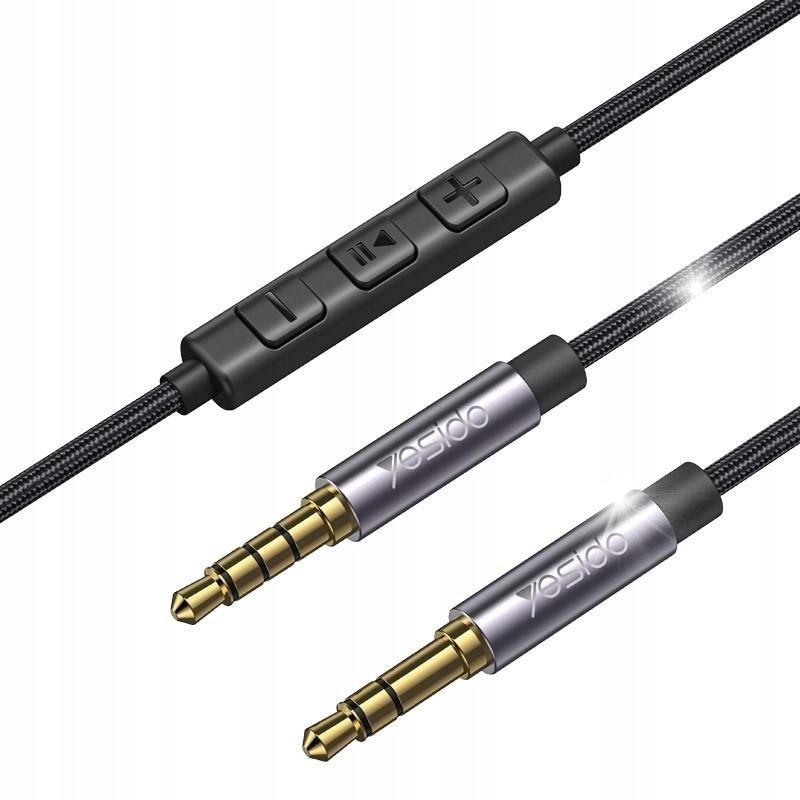Yesido Kabel Audio YAU30 (Volume Control) 3.5mm Aux Male - 3.5mm Aux Male , - Inny producent ...