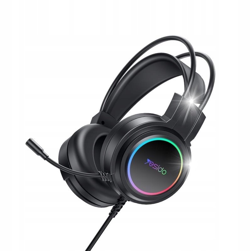 Yesido Słuchawki Gaming EK05 RGB USB + Mikrofon, BLACK / CZARNY - Inny producent | Sklep EMPIK.COM
