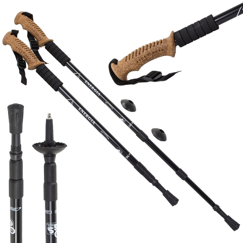 Yokuchi, Kijki Nordic Walking teleskopowe, czarny, 65-135 cm - Yokuchi ...