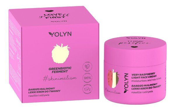 Yolyn, Greenbiotic Ferment, Bardzo Malinowy Lekki Krem do twarzy, 50ml ...