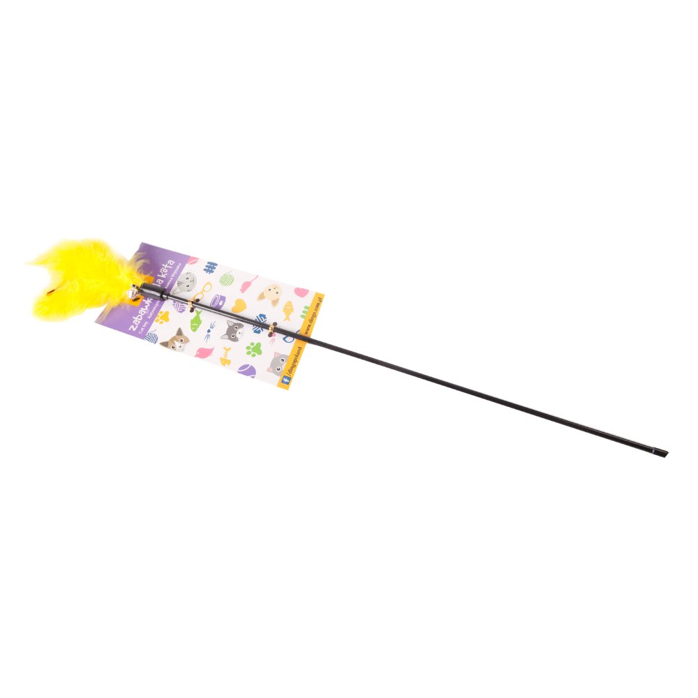 ZABAWKA DLA KOTA PATYK Z MIĘKKIMI PIÓRKAMI ŻÓŁTA - Dingo | Sklep EMPIK.COM