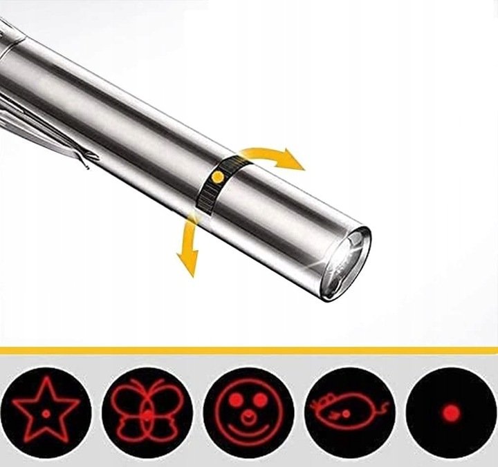Zabawka dla kotów PUTEKCO Wskaźnik Laserowy Latarka Ładowany Przez USB ...