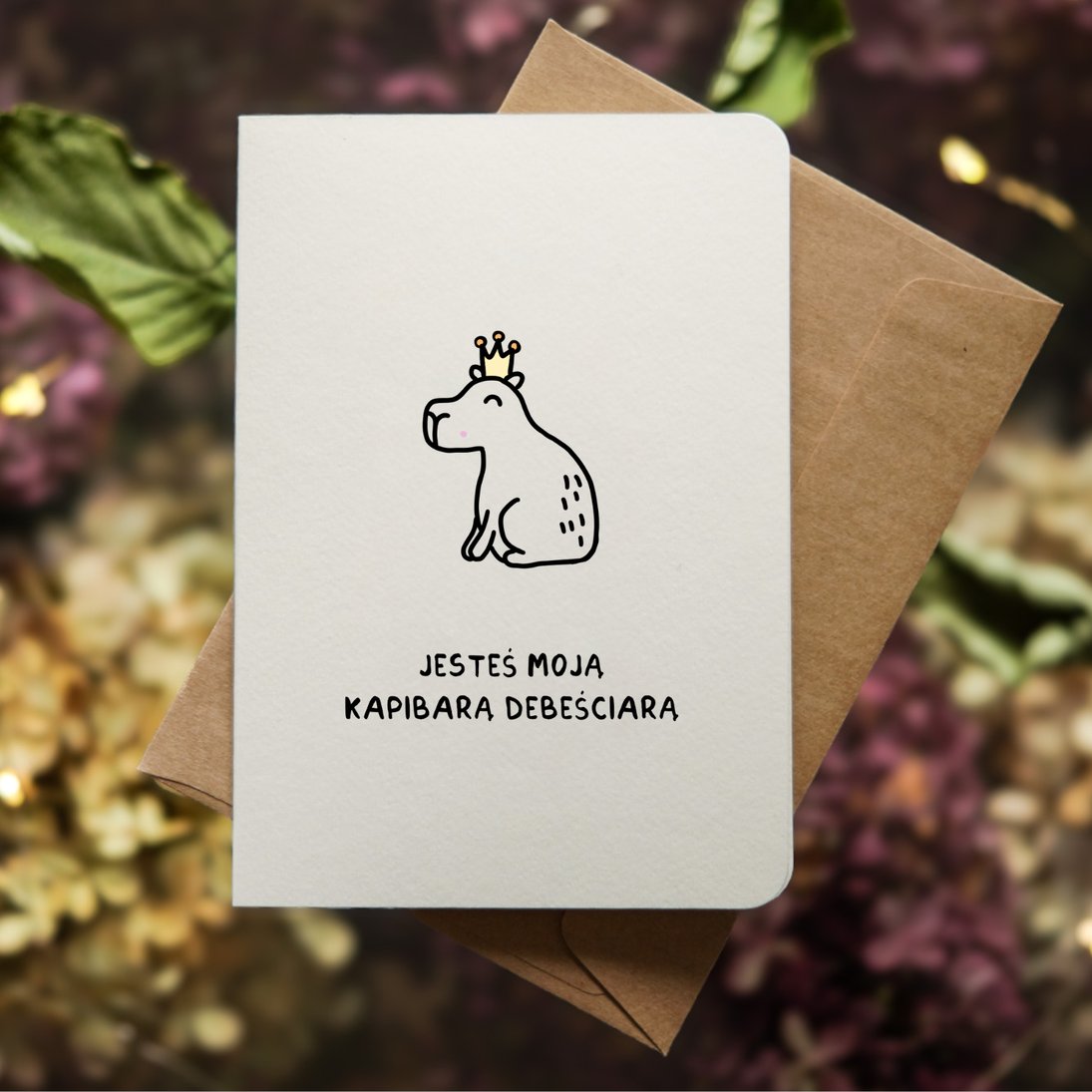 Zabawna kartka Kapibara Debeściara, z humorem, dla przyjaciółki ...