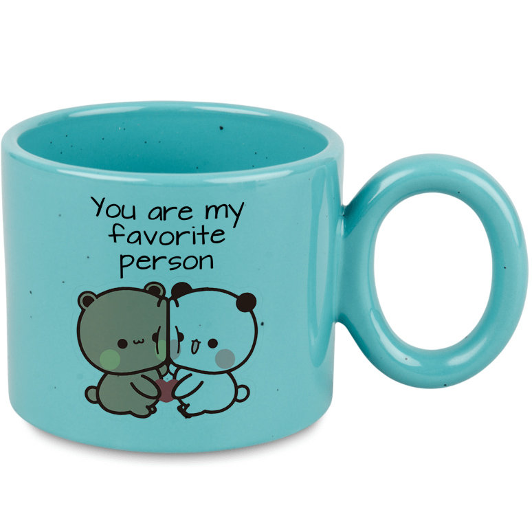 Zabawny kubek z nadrukiem BUBU FAVORITE PERSON upominek na urodziny ...