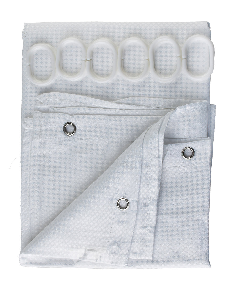 ZAC WHITE Zasłona prysznicowa180x180cm 12oczek - Bathlab | Sklep EMPIK.COM