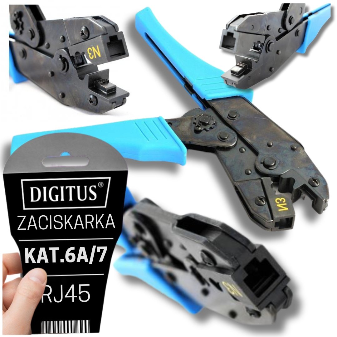 ZACISKARKA DO WTYKÓW EKRANOWANYCH RJ45 KAT.6A KAT.7 NA GRUBY KABEL ...