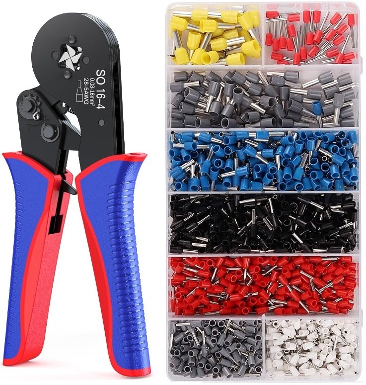 Zaciskarka Praska do Kabli 0,08 mm2 - 16 mm2 + 1200 tulejek izolowanych ...