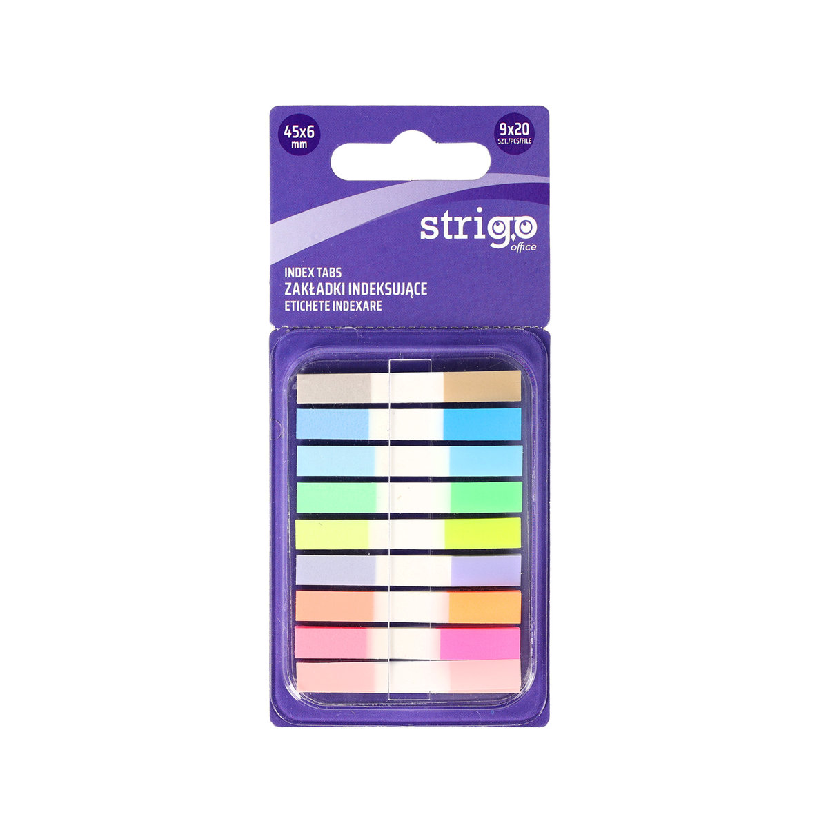 Zakładki Samoprzylepne Strigo 45x6, 9 Kolorów, 180 Kartek - Strigo ...