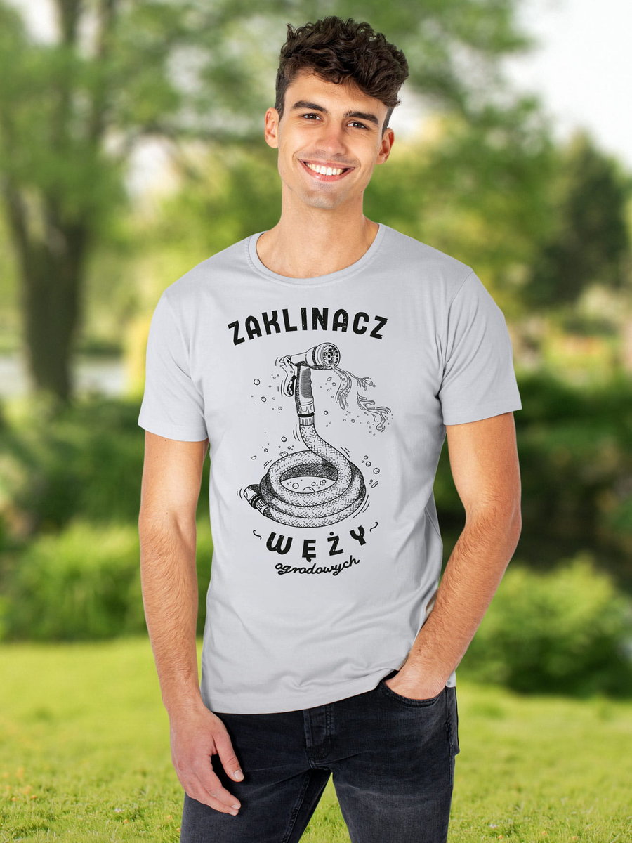 ZAKLINACZ WĘŻY OGRODOWYCH / koszulka męska / szara - Nadwyraz.com | Moda Sklep EMPIK.COM