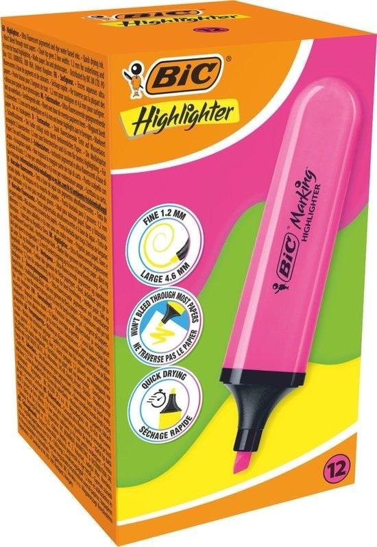 Zakreślacz Highlighter różowy neon (12szt) BIC - Inna marka | Sklep ...