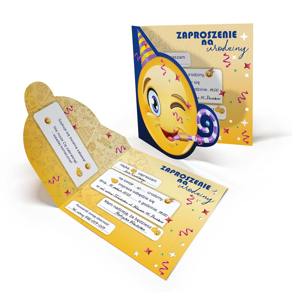 Zaproszenie na urodziny, emoji 5 szt. Koperta 63843 - Forum Design ...