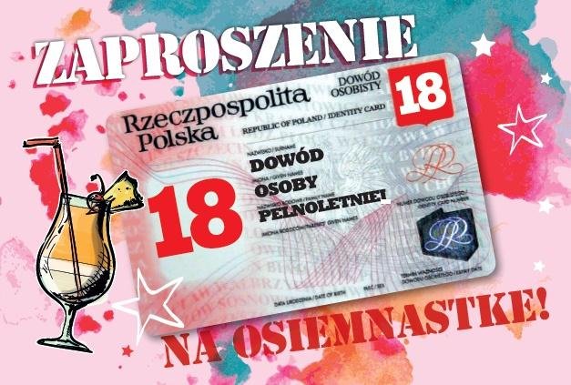 Zaproszenie Urodziny Osiemnastka ZA-101 (10szt.) - Inna marka | Sklep EMPIK.COM