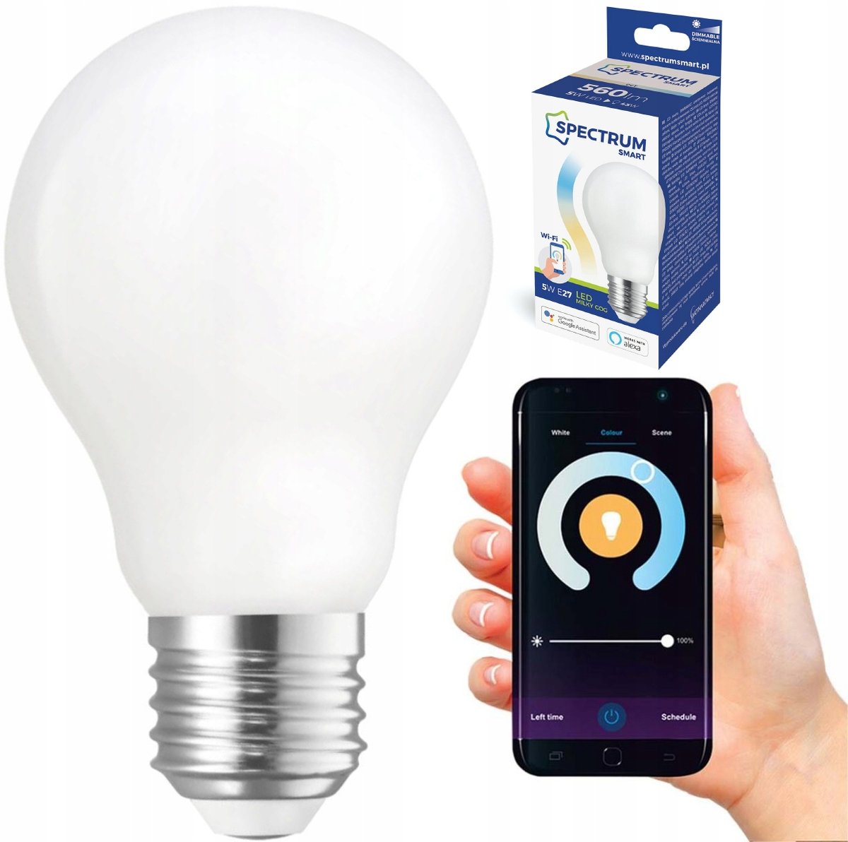 Żarówka LED FILAMENT E27 5W CCT SMART WiFi TUYA - spectrum LED | Sklep ...